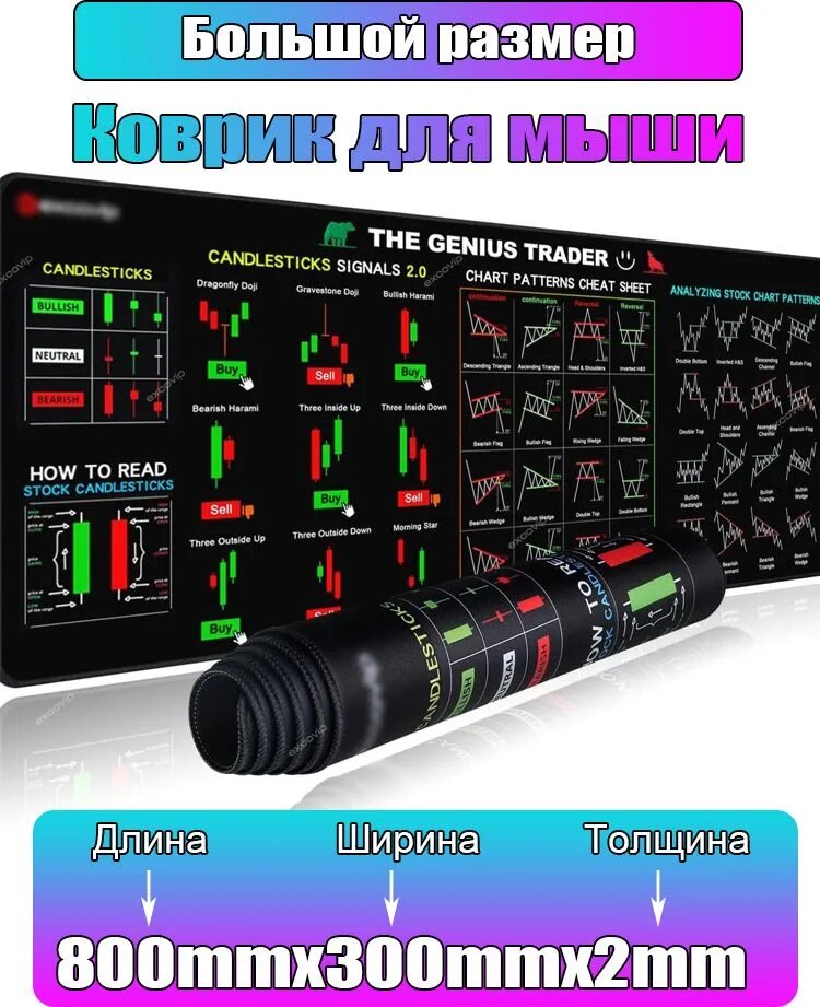 Коврик для мышки, XL, черный