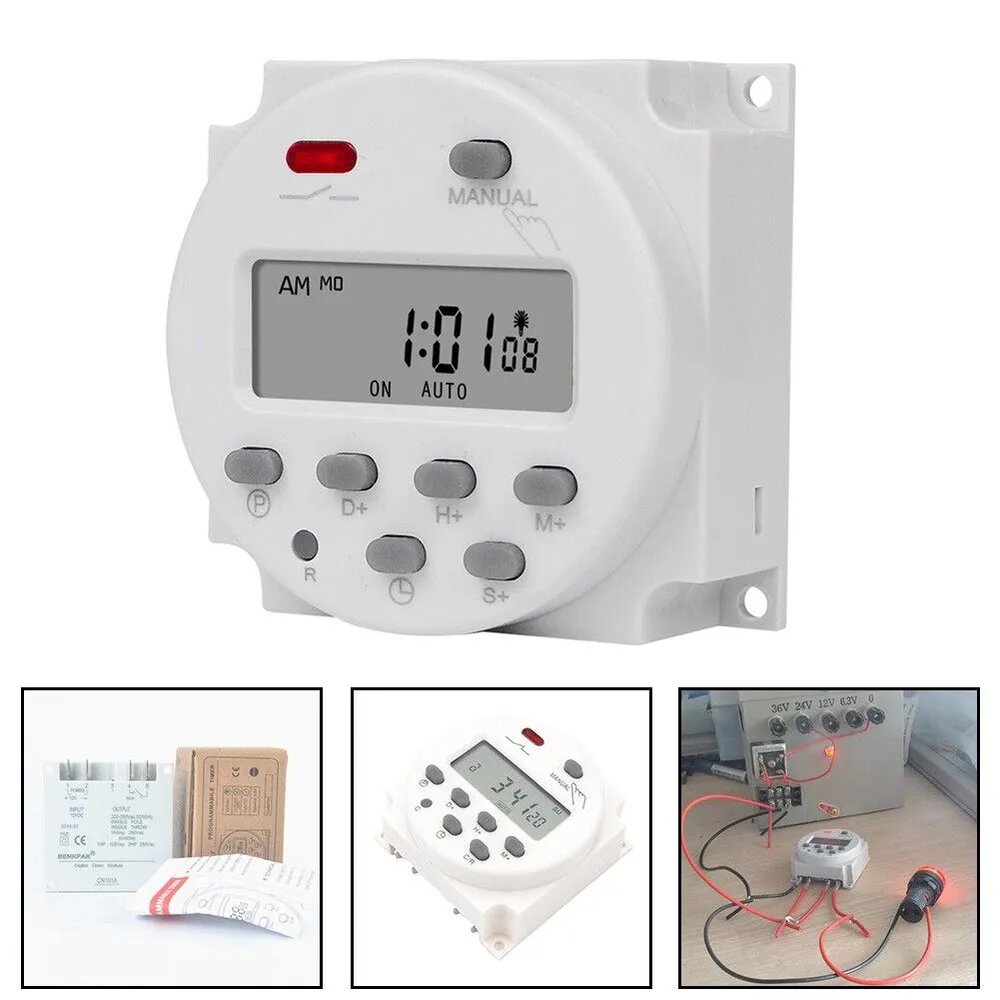 OZ-EAES-Цифровой дисплей таймера питания недельный программируемый реле времени переключатель 24/110/220 В