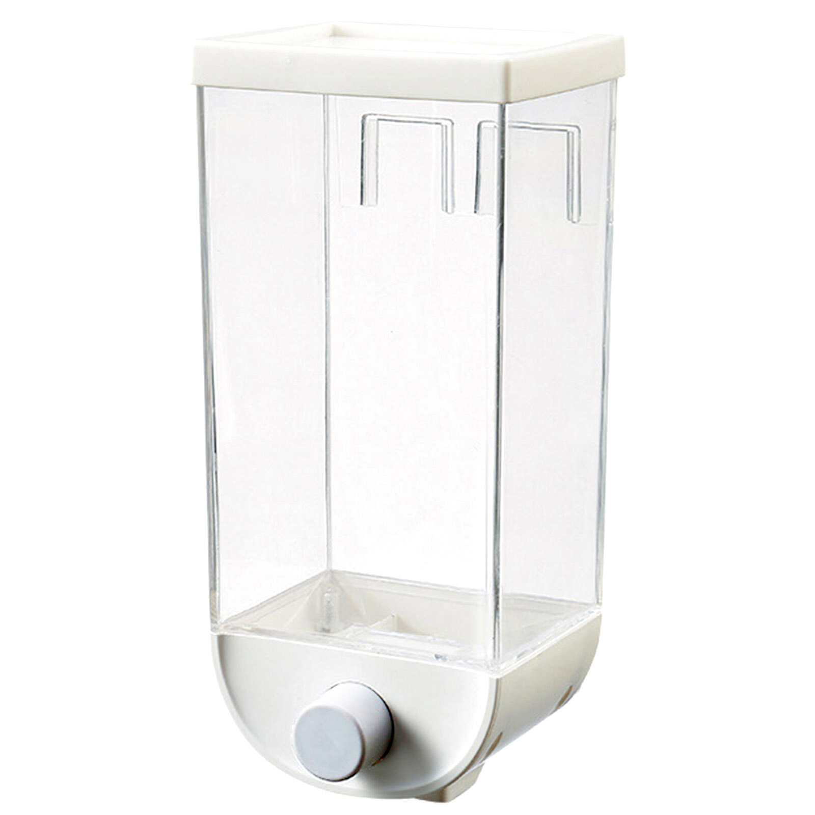 Дозирующий диспенсер для сухих продуктов 1500мл без использования гвоздей для хранения хлопьев, смесей, конфет, гранолы, орехов, бобов, риса, макаронок, настенный для кухни, контейнер для хранения продуктов, органайзер, белый, ABS, PS, современный дизайн