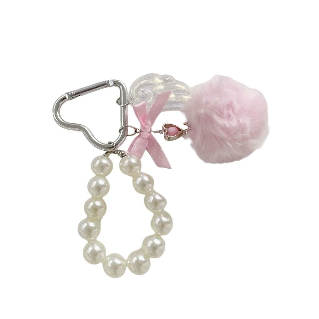 Плюшевый брелок с крылышками и помпоном, Розовый