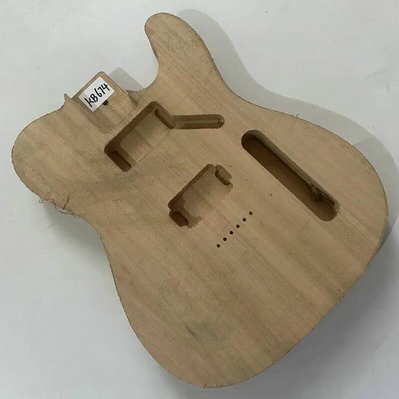 Корпус электрогитары Tele KB674 из массива (необработанный, HH-звукосниматели, 6 струн, сквозное крепление, для замены TL, DIY, с загрязнениями)