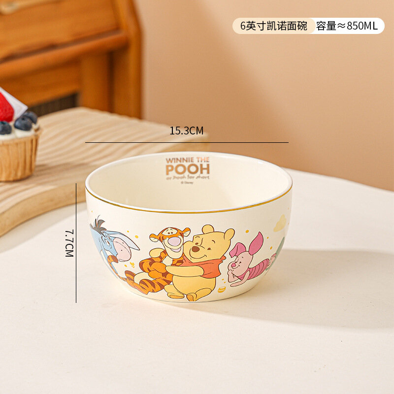 Оригинальная чашка для питья Disney Winnie, новая модель, детская посуда, миска для риса, для мальчиков и девочек, устойчивая к высоким температурам, мультяшная тарелка