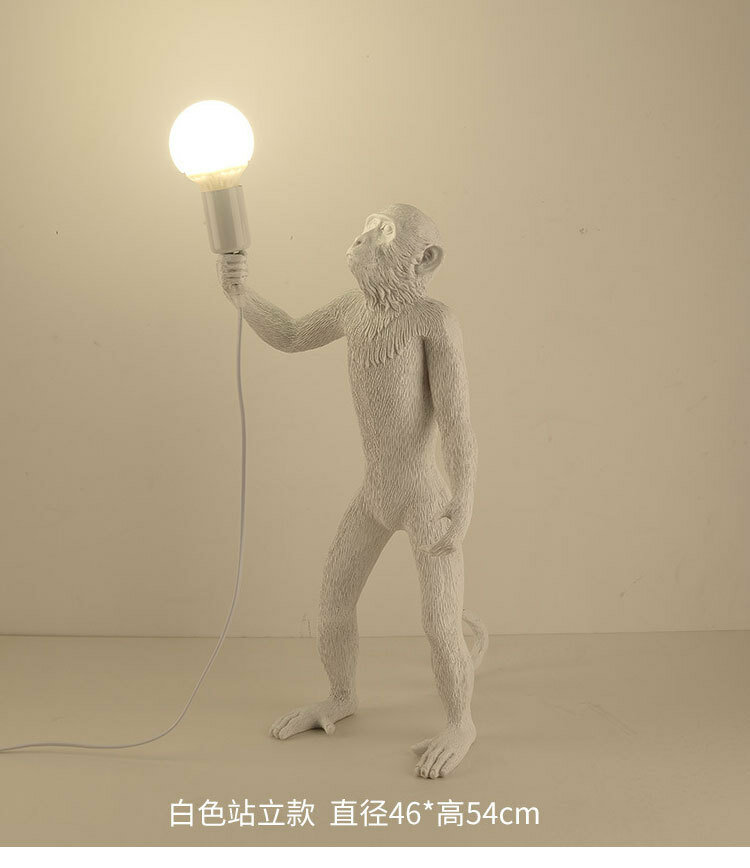 Настольная лампа в форме обезьяны, 7 Вт, 68x38x20 см, белый (европейский стандарт)