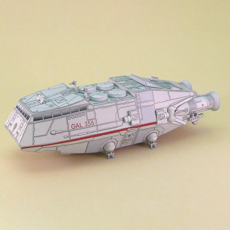 1:120 Звездный крейсер, Колониальный шаттл "Галактика", Космический корабль, Бумажная модель