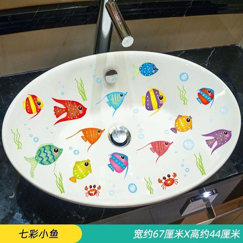 Водонепроницаемые самоклеящиеся декоративные наклейки на плитку для ванной комнаты с изображением морских рыб для