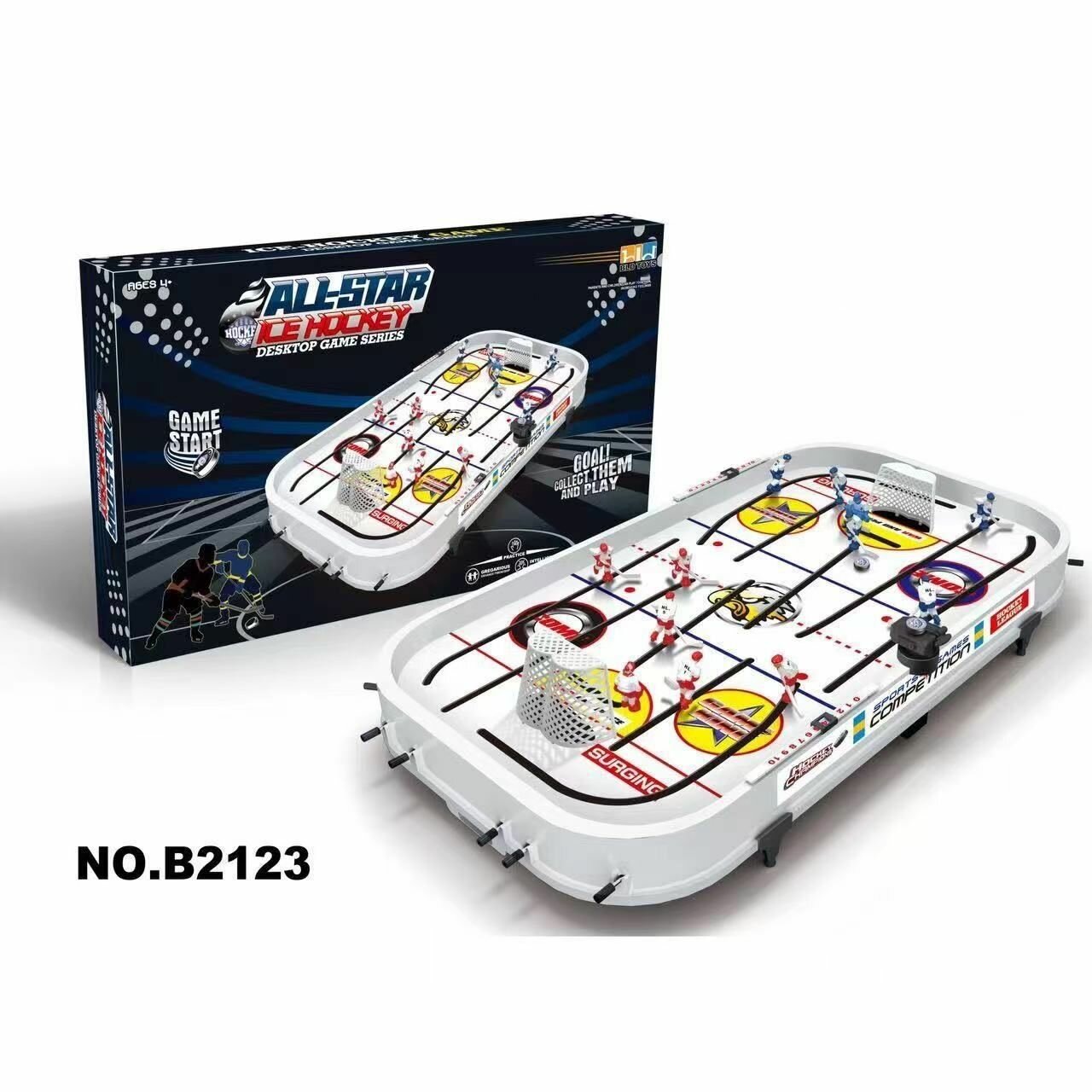 Настольный хоккей "Плей-офф", детская спортивная игра на ловкость и скорость реакций, игровой набор для детей с игровым полем на ножках