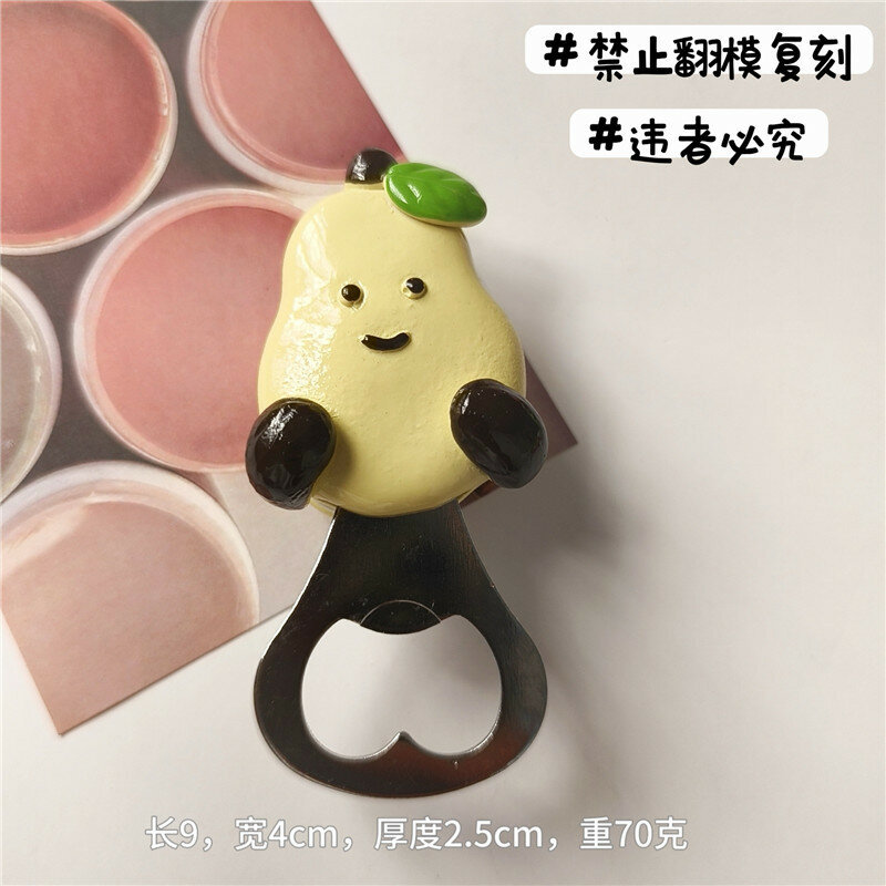 Милый мультяшный открывашка для бутылок с фруктами, магнит на холодильник, магнитная наклейка, открывашка для вина, аксессуары из смолы