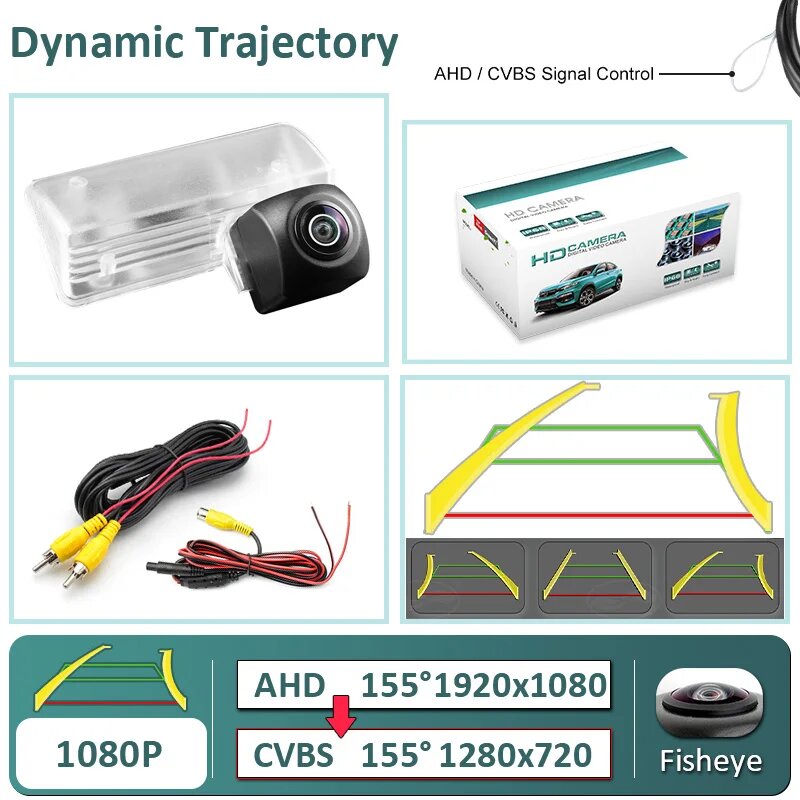 AHD Trajectory Cam автомобильная камера заднего вида 1080P