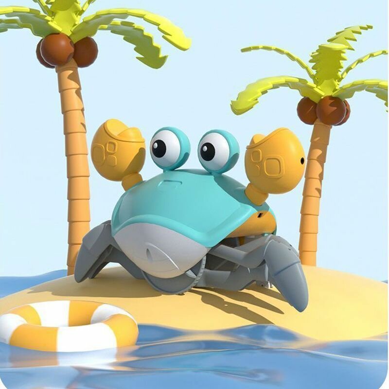 Детская автоматическая крабовая игрушка с электрическим датчиком, развивающая игрушка для привлечения внимания мальчиков, ползающая