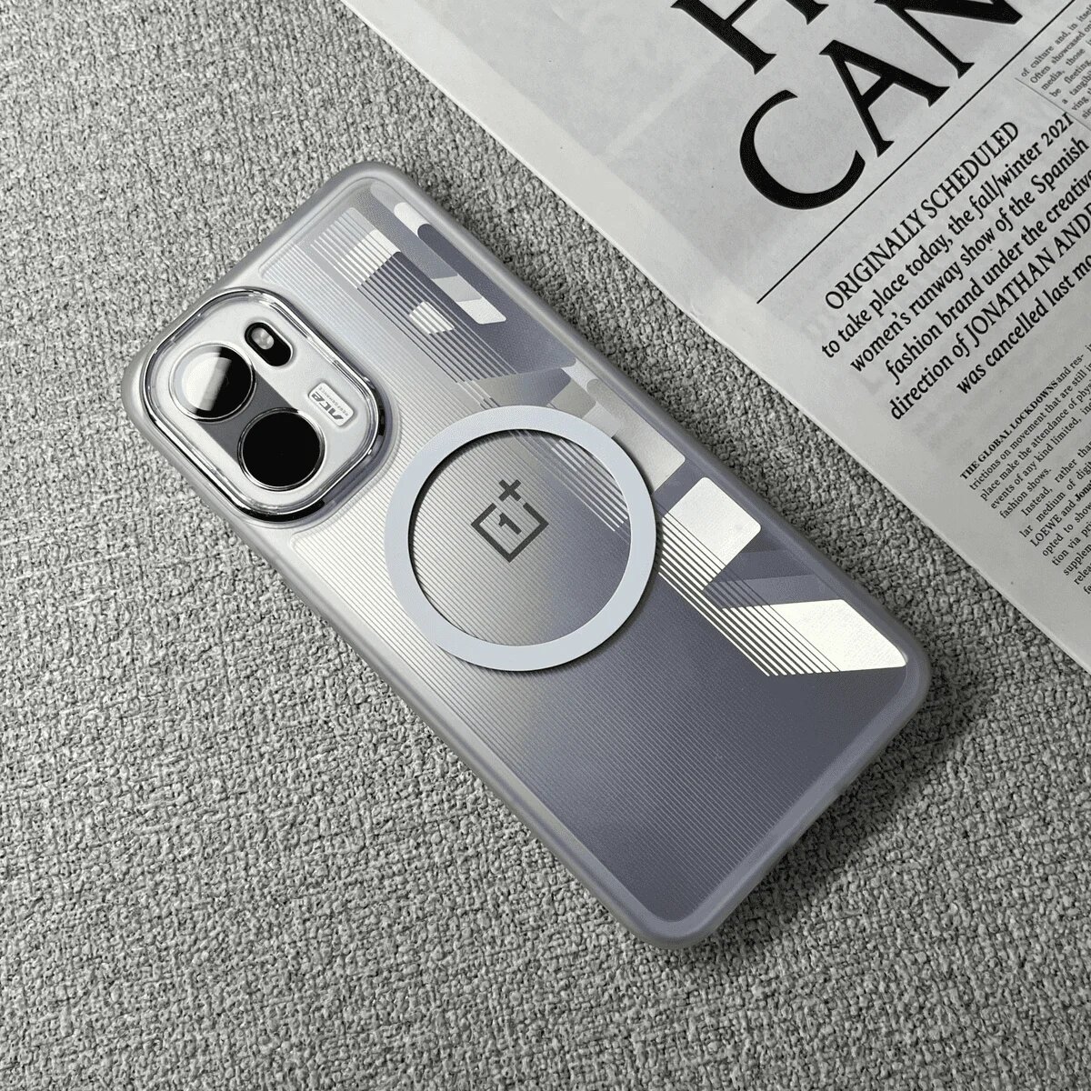 Чехол для OnePlus 15R, простой прозрачный мягкий силиконовый Magnetic white, For OnePlus Ace6