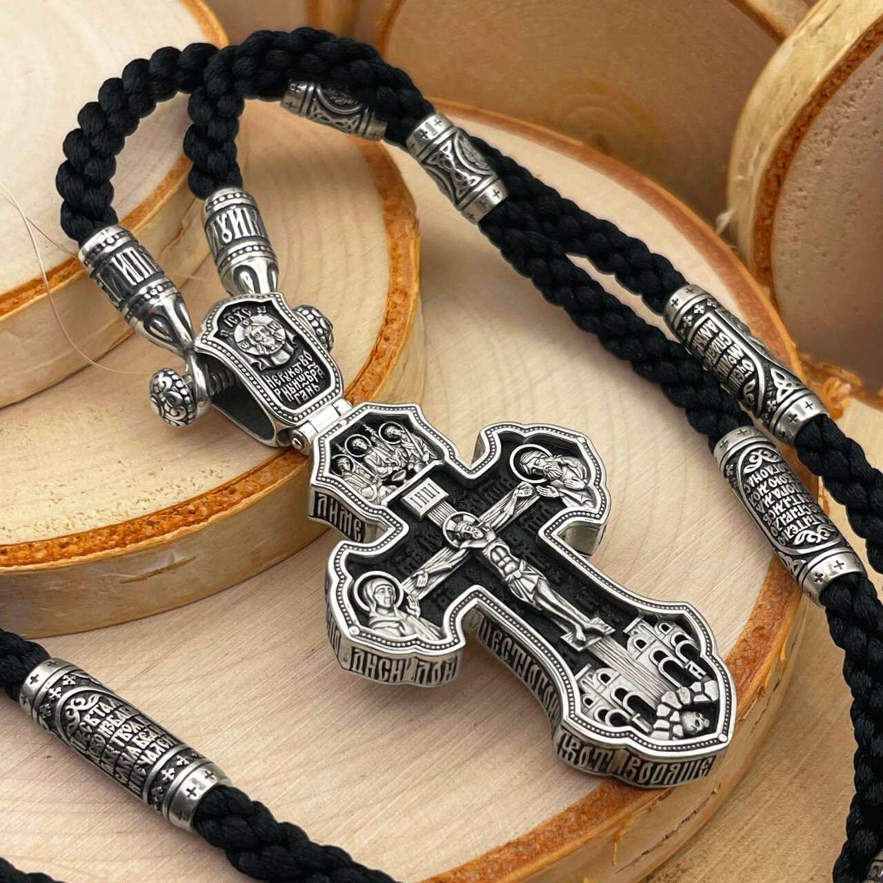 Комплект украшений, серебро, 925 проба, оксидирование, чернение