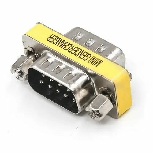 Переходник COM-порта RS232 Mini Gender Changer DB9M - DB9M штекер-штекер 2 шт. KS-367 папа-папа COM (m- m) 9pin/9pin серебристый