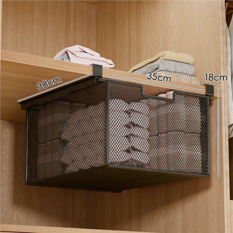 Стеллаж для хранения в гардеробе, выдвижная полка, шкаф, органайзер для ящиков под вешалкой, корзина для нижнего белья