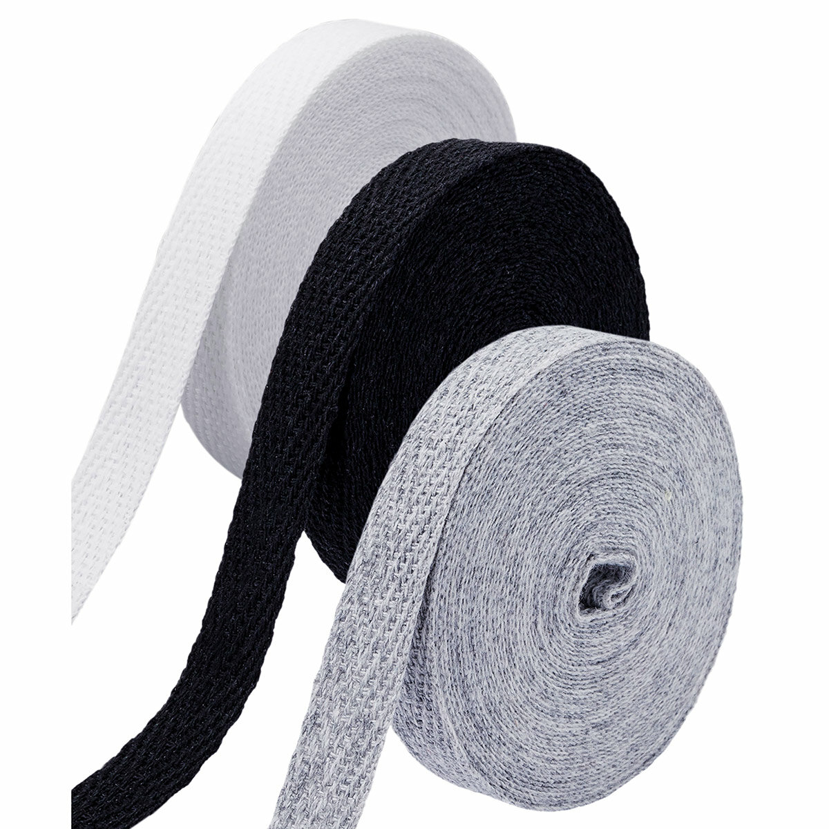 Киперная лента для шитья и рукоделия, ширина 1 см, хлопок 2,5 г/м, ассорти №4, 3 цвета