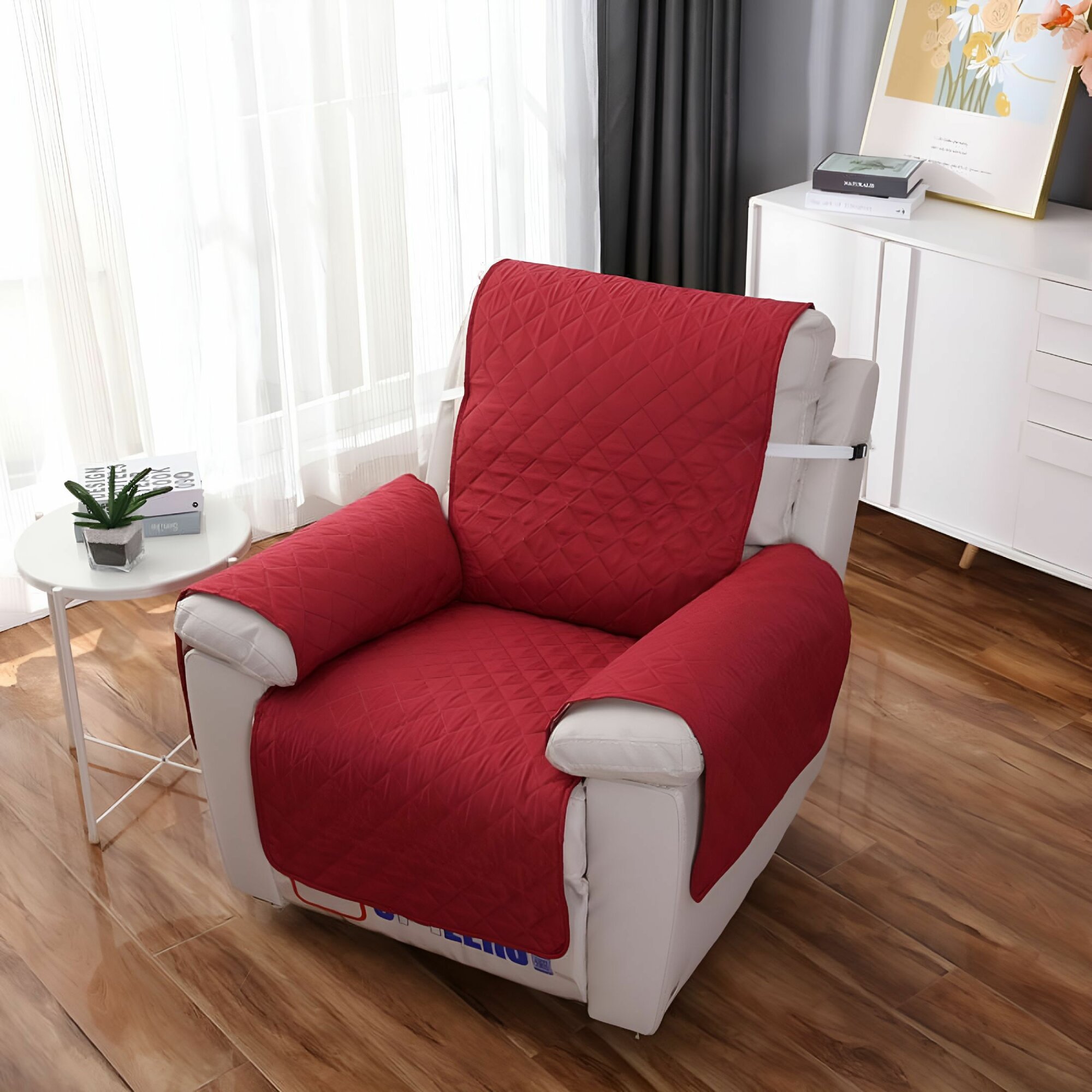 LAMIRO Чехол для кресла с водоотталкивающим покрытием, красный, для диванов и кресел.