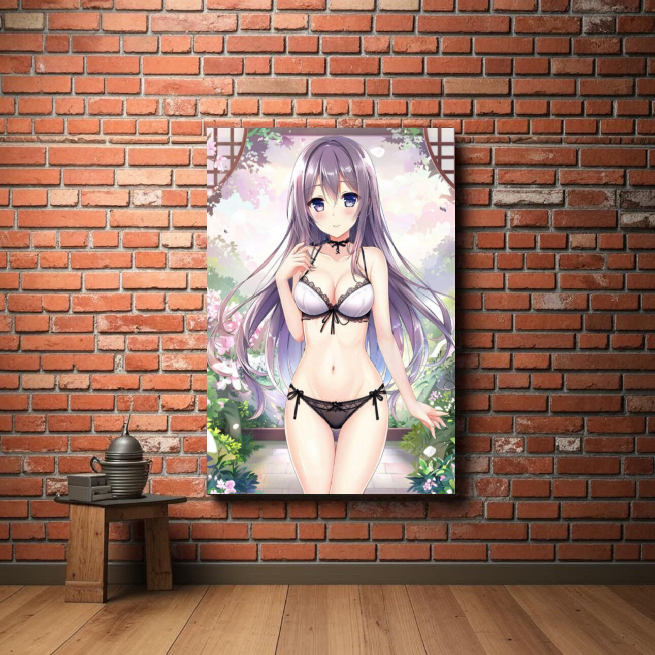 Картина на холсте Аниме арт, девушка в нижнем белье, 22*32 см