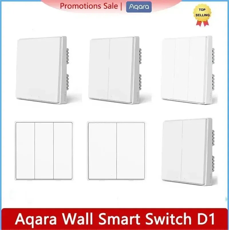 Aqara Wall Smart Switch D1 ZigBee No Neutral 2key 1Pcs — фото 1