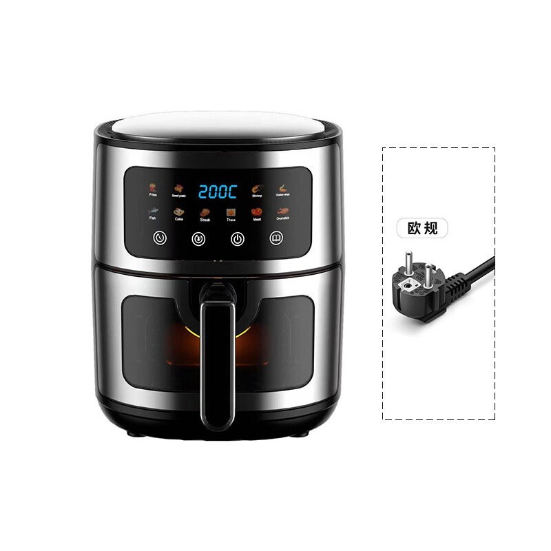 AIRFRYER2025 новая модель аэрофритюрницы 8 л, бытовая, большая вместимость, многофункциональная, с возможностью настройки, с прозрачной крышкой, не требует переворачивания, 110 В.