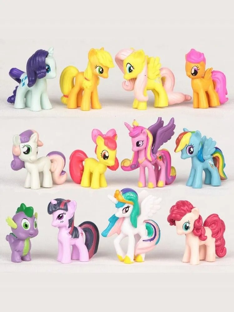 Набор из 12 мини-фигурок "My Little Pony" топперы для торта и коллекционные фигурки для украшения