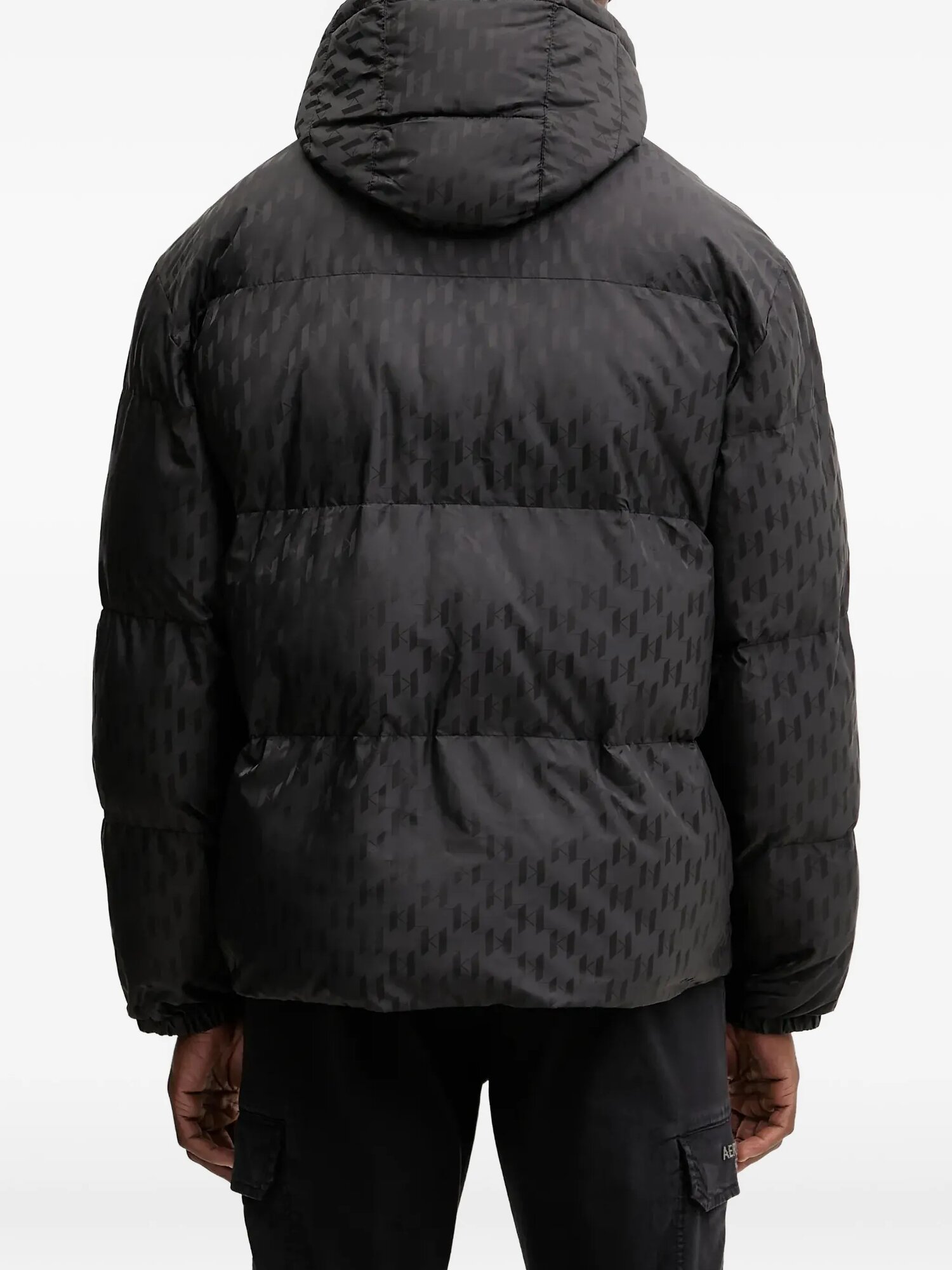 Куртка Karl Lagerfeld Hooded patterned jacket, размер 56, black/black — фото 1