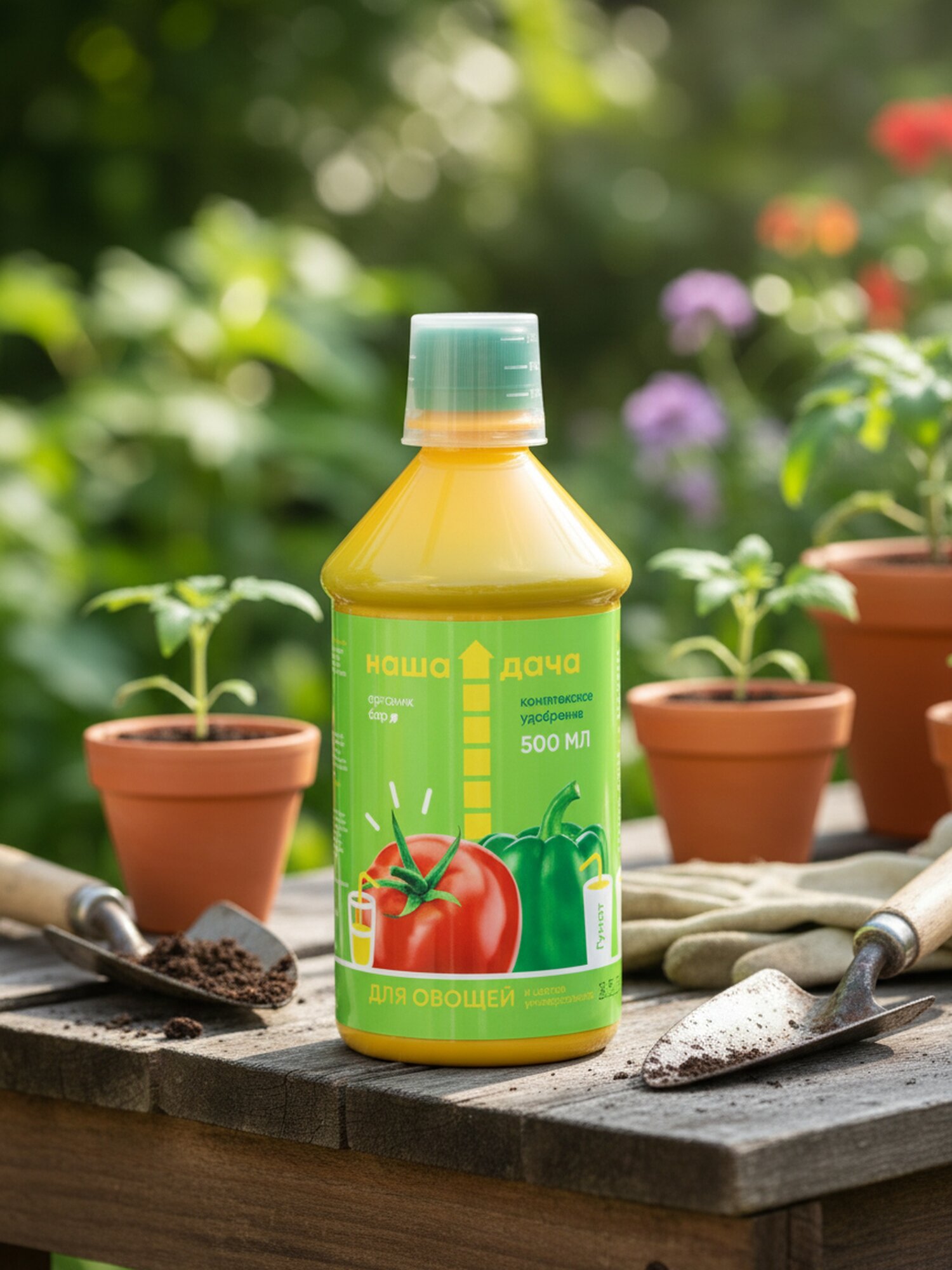 Органическое удобрение Наша Дача 500 мл универсальное жидкое для овощей, цветов и рассады, стимулятор роста растений