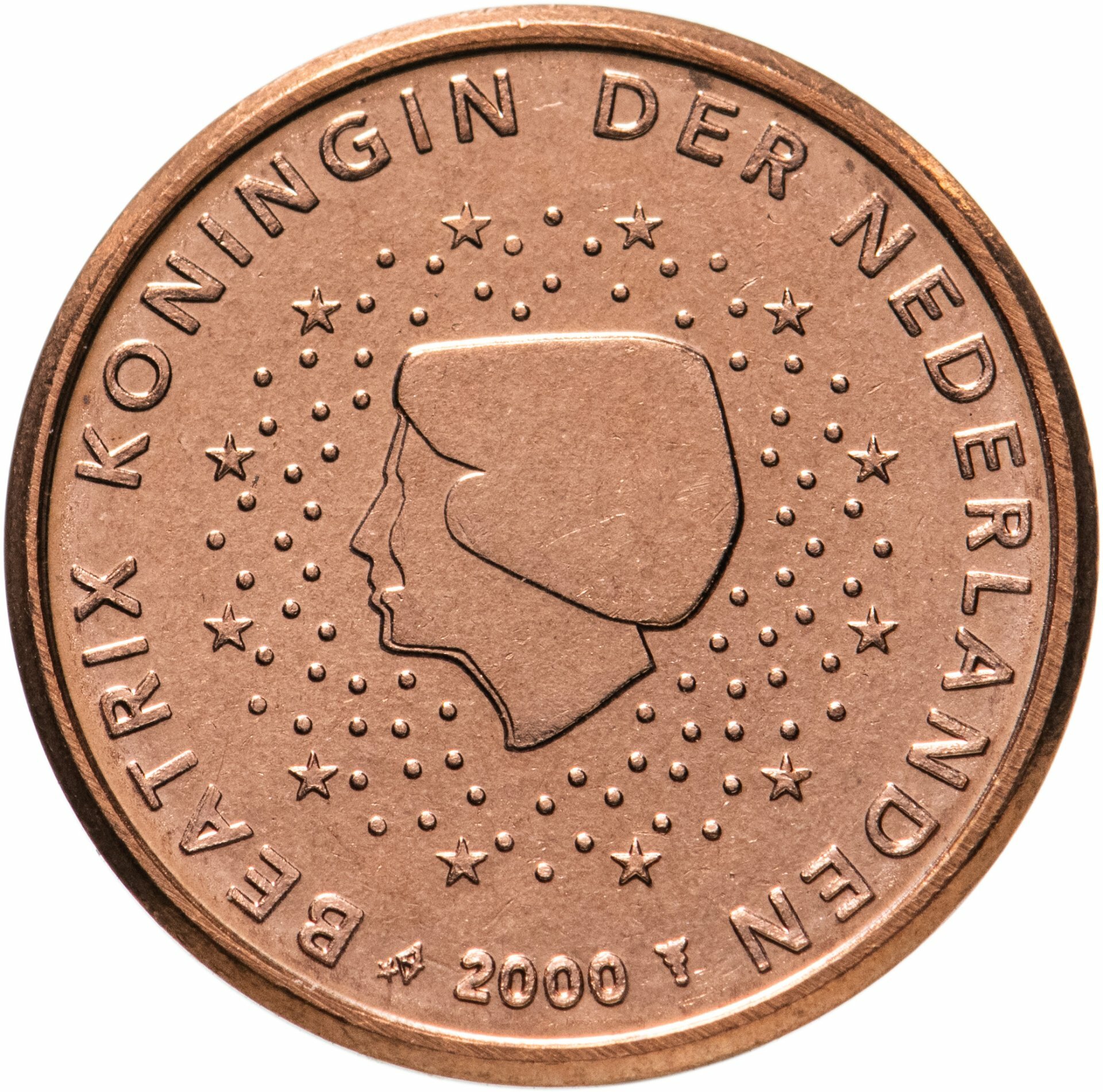 Нидерланды 1 евро цент cent 2000, Сталь, в сохранности UNC