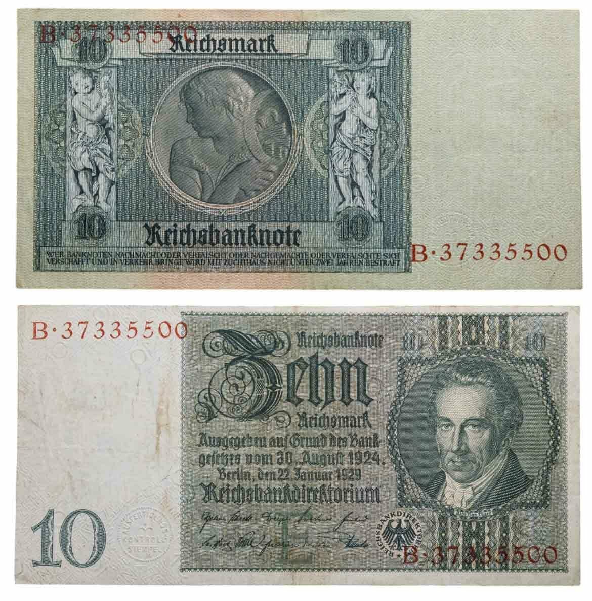 Германия 10 марок 1929