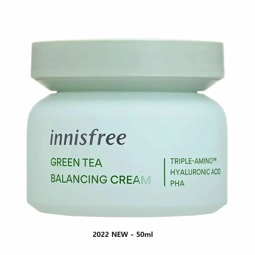 Innisfree увлажняющий балансирующий крем с экстрактом зеленого чая Green Tea Balancing Cream, 50 мл