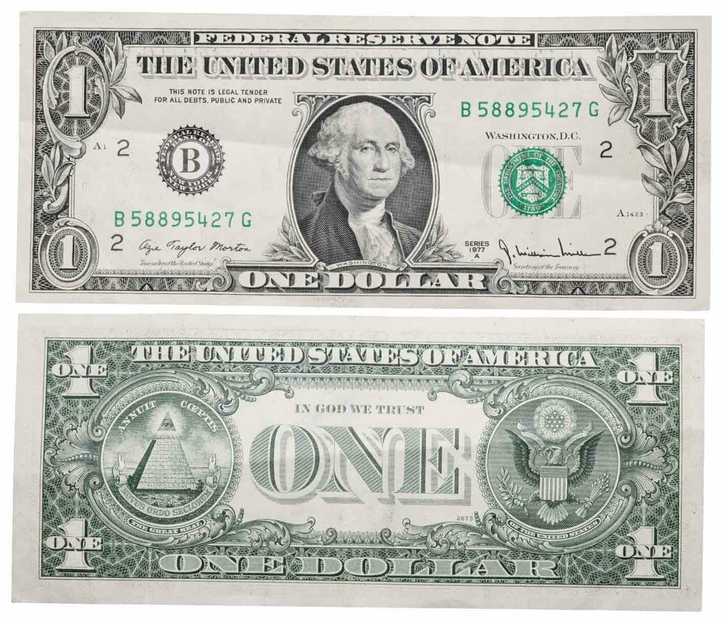 США 1 доллар 1977А год Pick 462b B-Нью Йорк