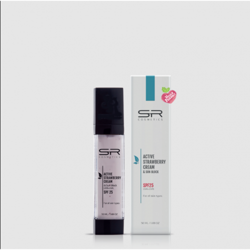 Увлажняющий солнцезащитный крем с экстрактом клубники - Active Strawberry Moisturizer, 50ml, 50 мл - SR Cosmetics