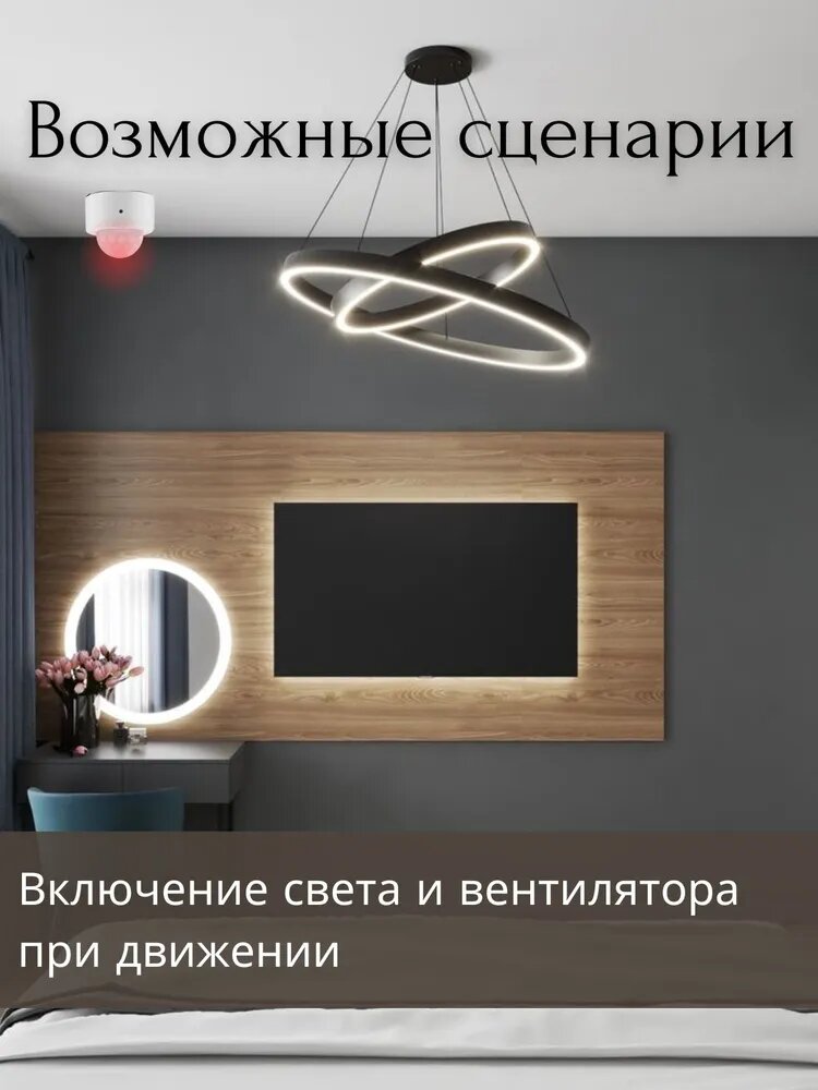 Умный датчик движения и освещенности Zigbee для умного дома с Алисой, Google Assistant, Smart Life, батарейка в комплекте — фото 1