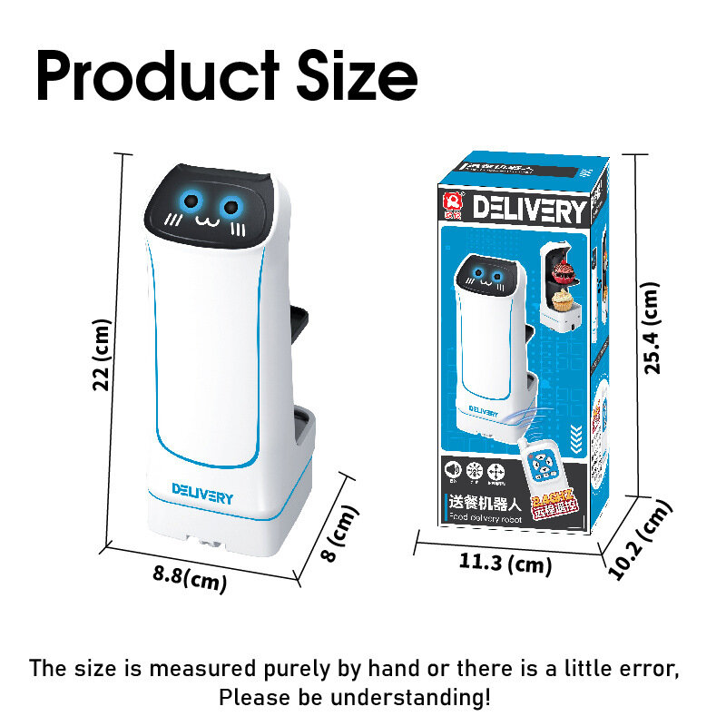 Новый продукт: Детский робот для доставки еды с дистанционным управлением, интерактивная машина для доставки еды для родителей и детей, настольный декор, электрическая игрушка оптом