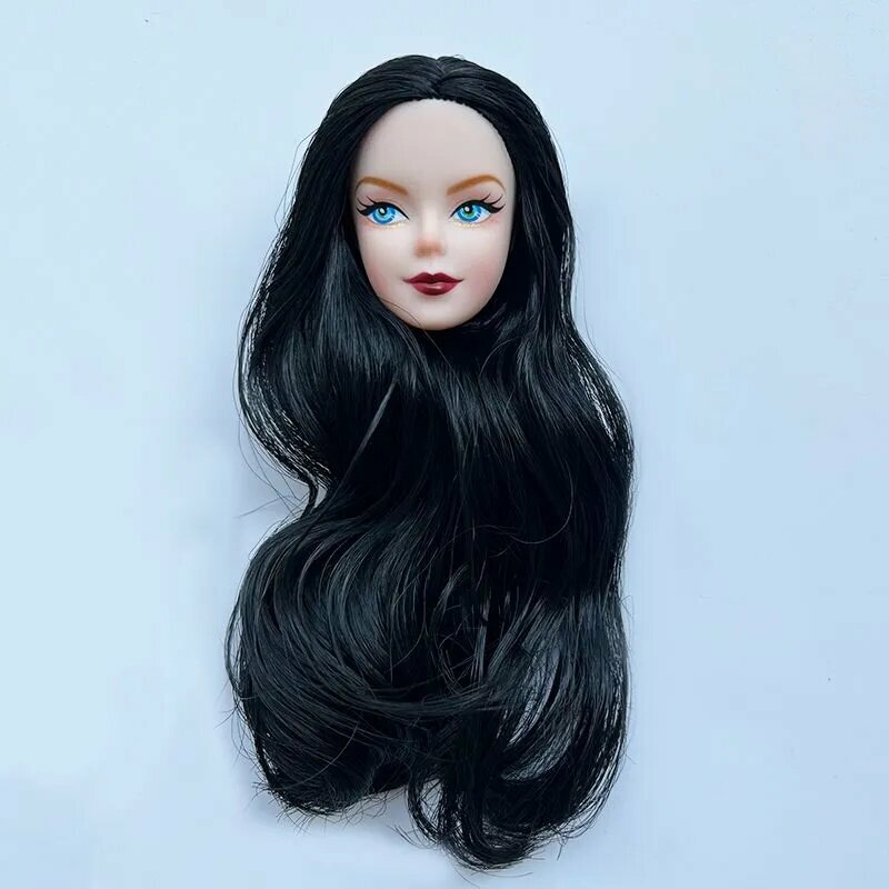 Розовые кудри волосы голубые глаза кукольная голова для куклы 11,5"