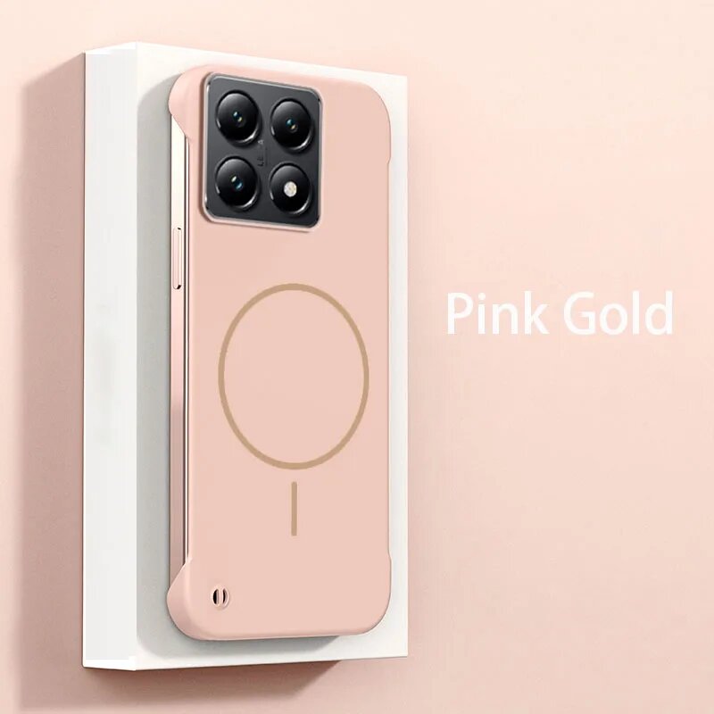 Розовый чехол с магнитом Magsafe для Xiaomi 14T Pro Gold