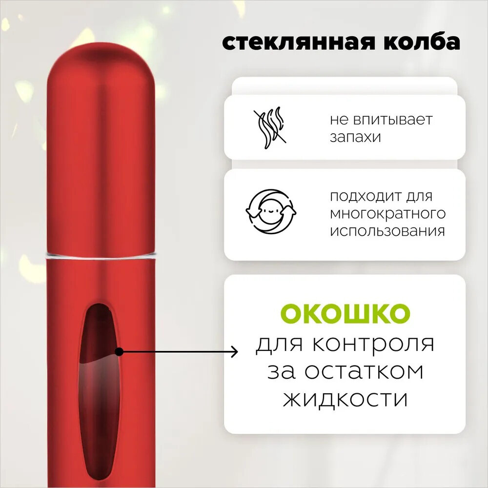 Атомайзер для духов, парфюма, антисептика флакон с распылителем 5 мл