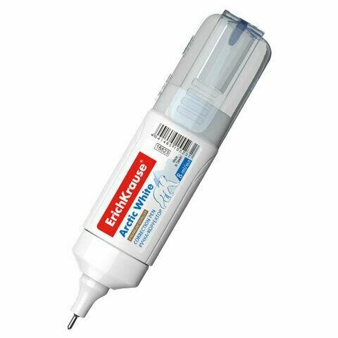 12 шт. Ручка-корректор ERICH KRAUSE "Arctic white", 8 мл, металлический наконечник, 15523