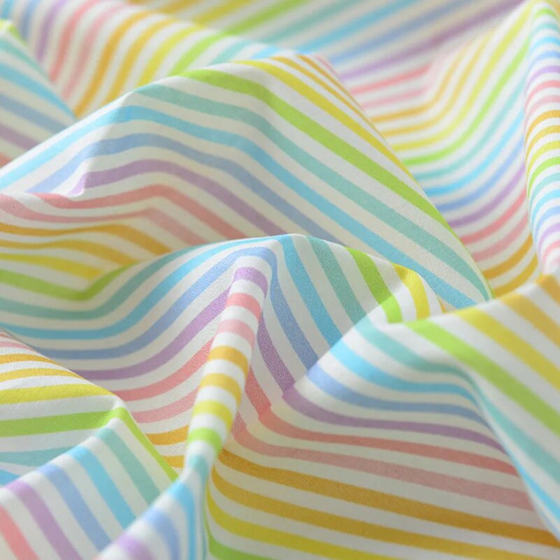 Ткань из хлопка с цифровой печатью в стиле радужной геометрии, клетчатым узором и горошком Rainbow 6