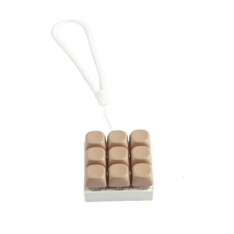 Ключи-кликеры 9 шт, клавиатура-брелок, антистресс, для геймеров, Кофейный цвет