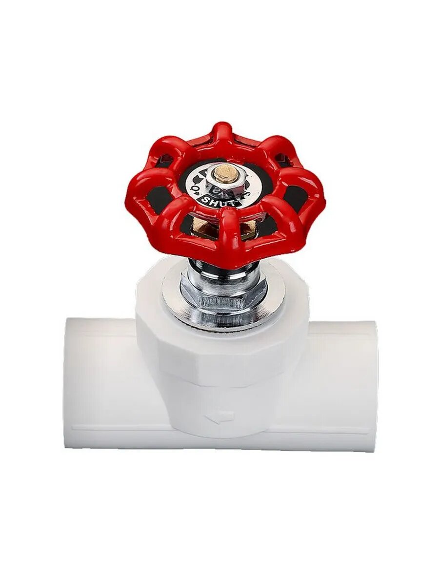 Клапан запорный PPR 2,5 дюйма, диаметр 75мм, длина 132мм