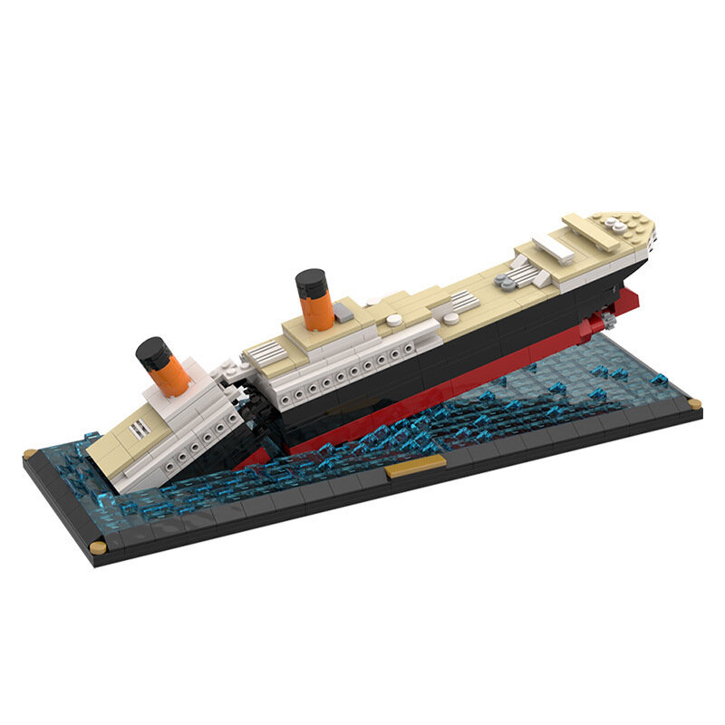 MOC строительные блоки из мелких частиц, игрушки для мальчиков 51466, сцена затопления Титаника