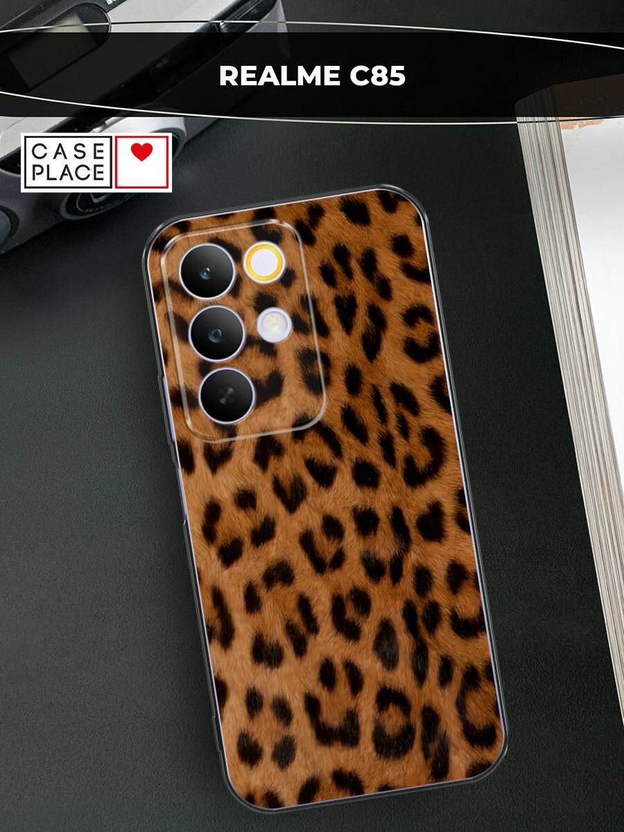 Силиконовый чехол на Realme C85 / Реалми C85 с принтом Мех леопарда