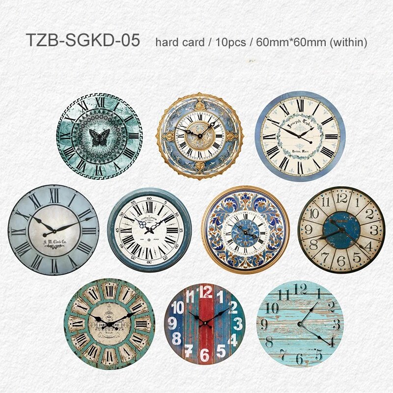 Винтажные наклейки с часами TZB-SGKD-05