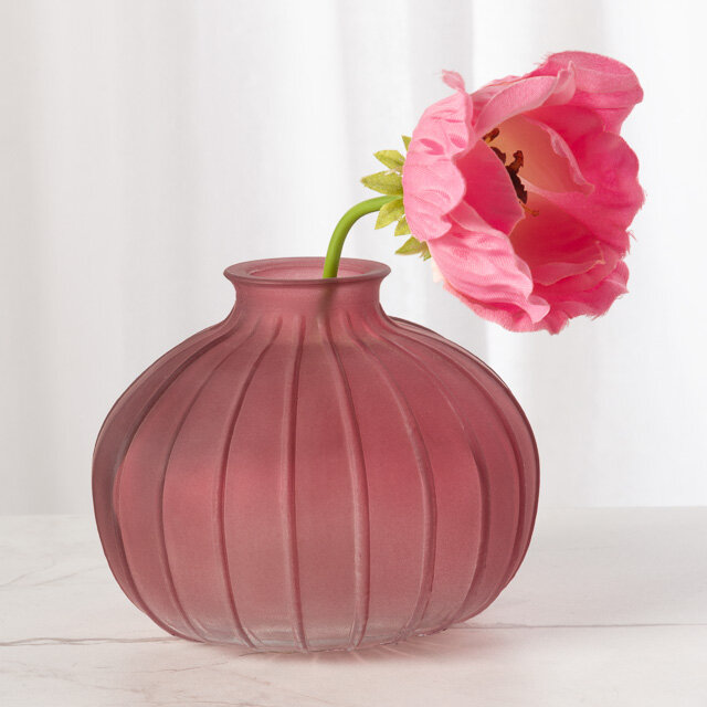 Стеклянная ваза для цветов Майенн 9 см темно-розовая, Koopman (Купман), AC6310090-1