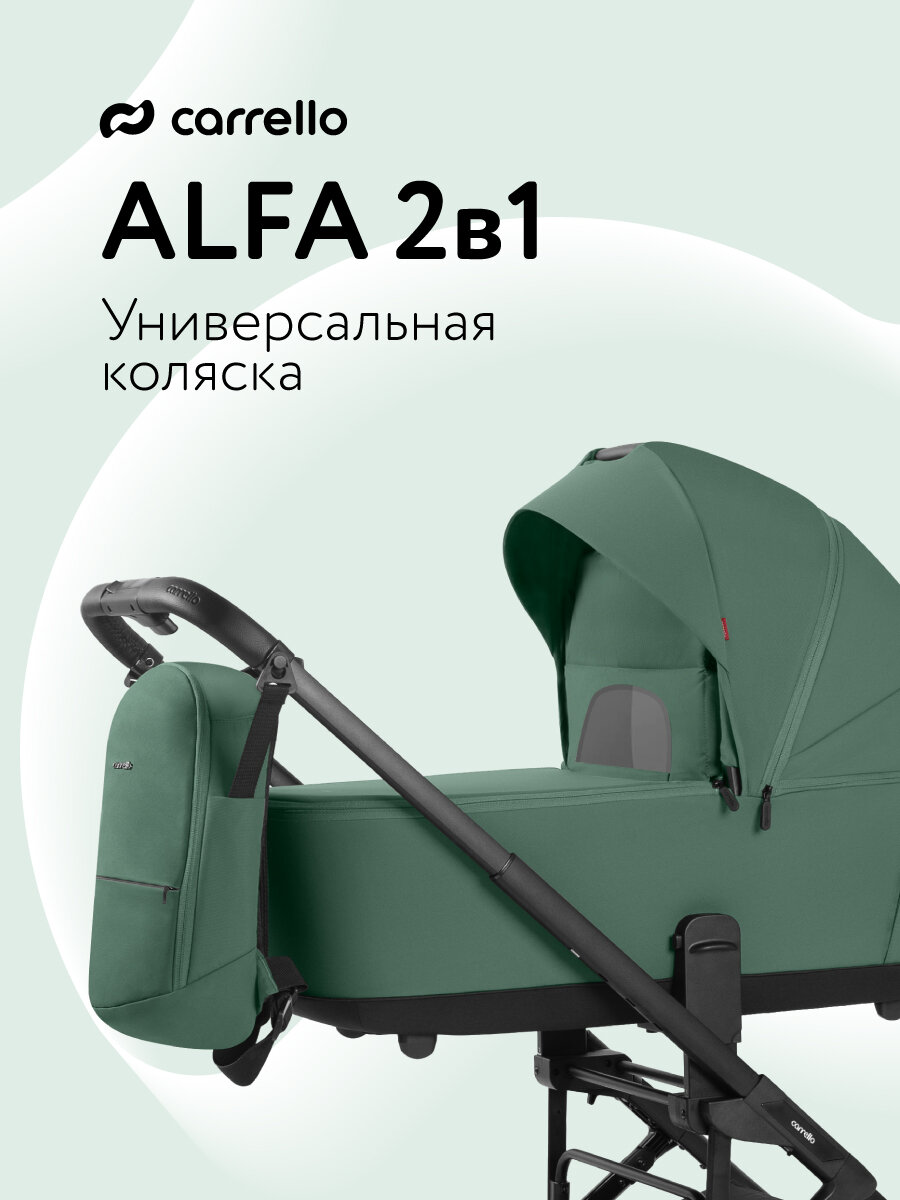 Коляска Carrello Alfa CRL-6522, 2 в 1, текстиль/эко-кожа, амортизация, поворотные колеса