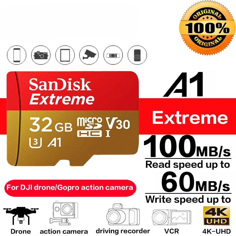 SanDisk Extreme 32GB microSDXC V30 A1 100MB/s