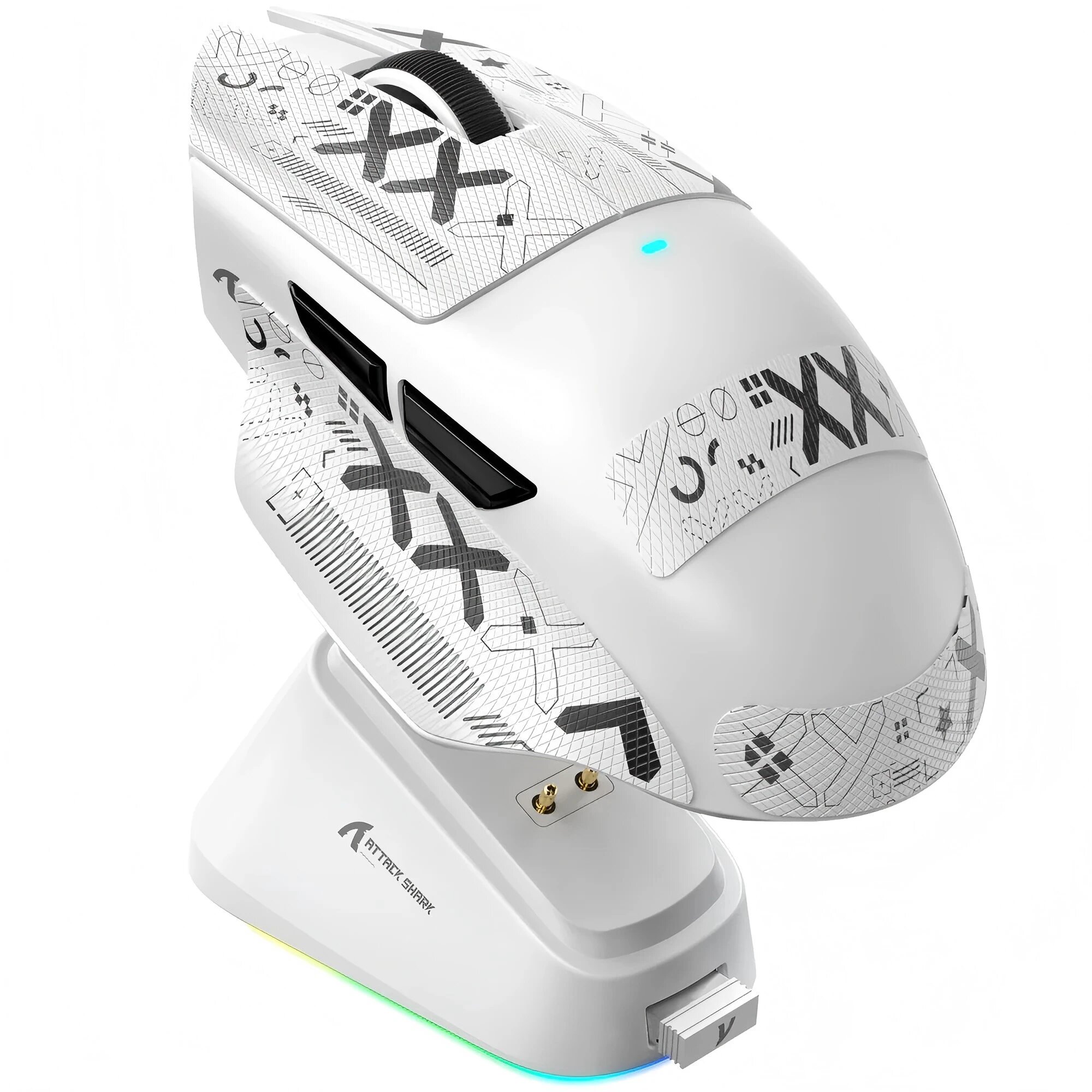 Беспроводная игровая мышь Ziyoulang ATTACK SHARK V6 White with tape
