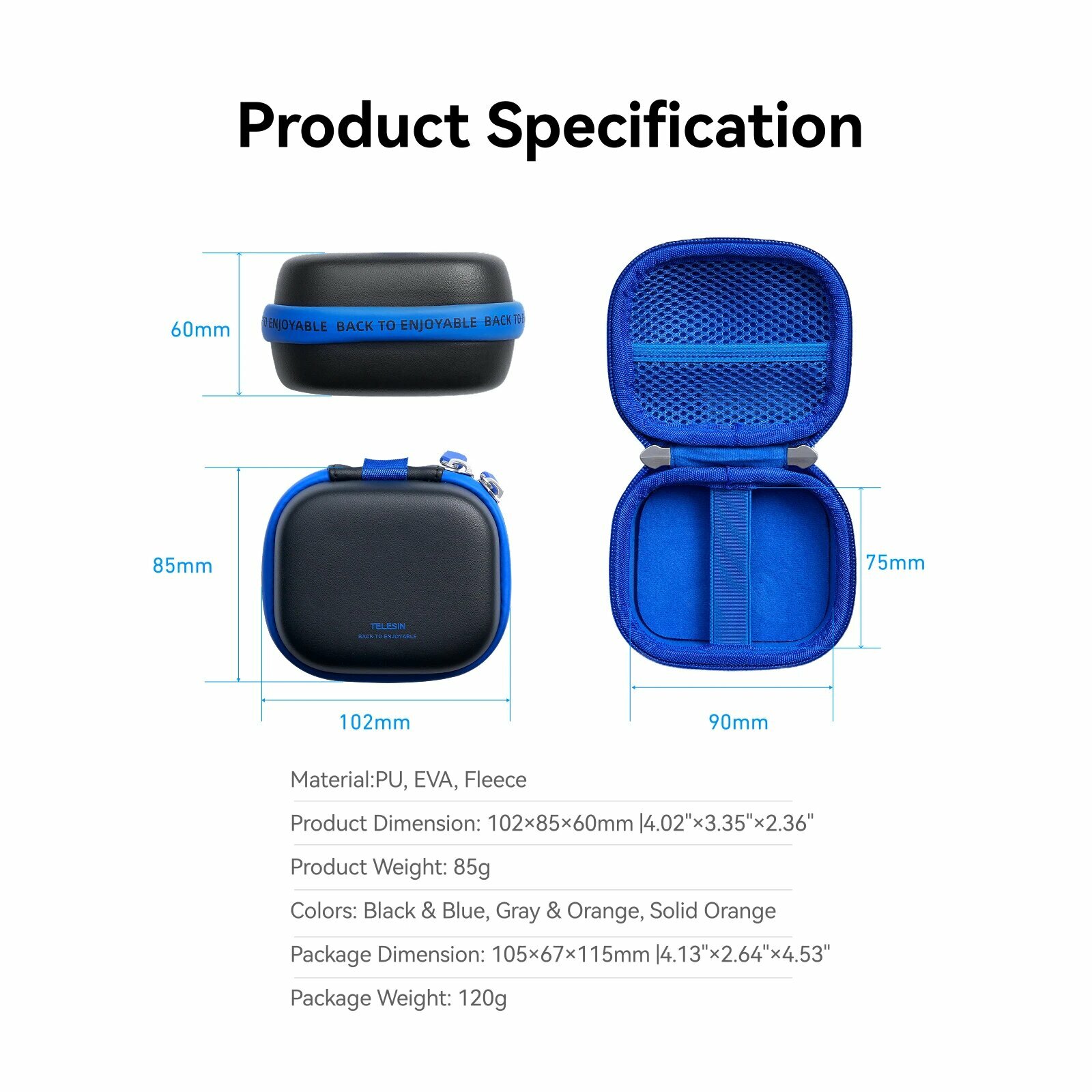 TELESIN защитная сумка для экшн-камер Black