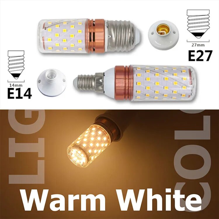 Светодиодная лампа Warm White E27/E14, 12 Вт, 84led