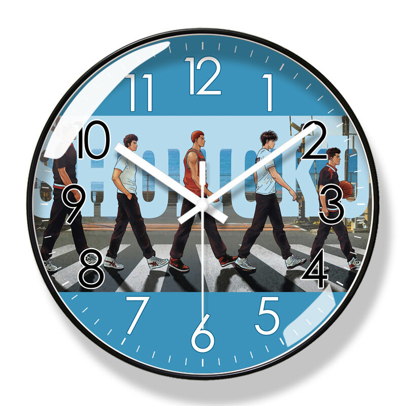 Горячая распродажа8062 Настенные часы для гостиной, часы Slam Dunk, бесшумные часы, настенные часы, современные бесшумные часы с длинным сроком службы батареи, кварцевые часы