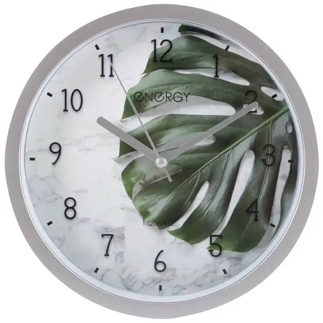 Часы настенные кварцевые ENERGY ЕС-140, 30 см, цвет в ассортименте, мраморный циферблат